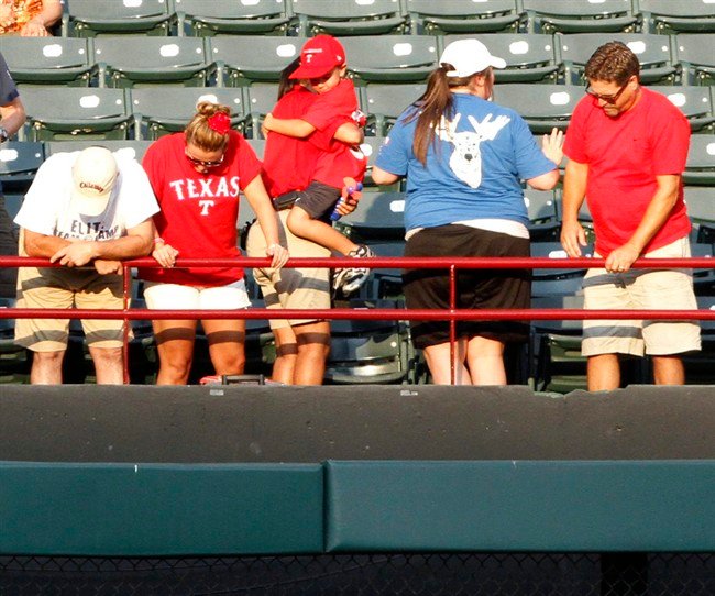 Rangers fan dies, falls six metres reaching for ball tossed by Hamilton ...