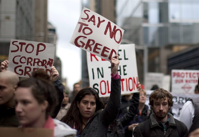 Occupy Canada protests decry corporate greed, financial inequality ...