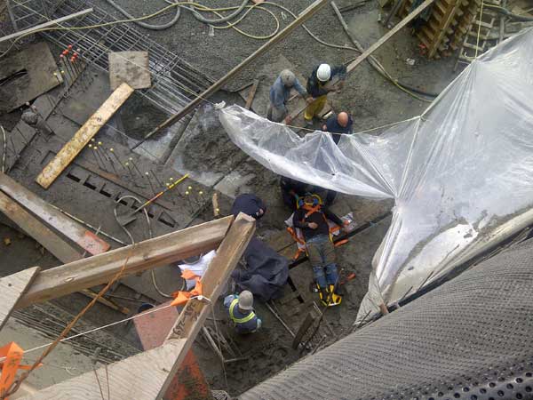 PHOTO: Man rescued after following 20 feet into pit | Globalnews.ca