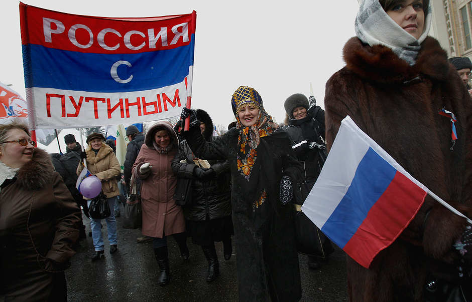Pro-Putin campaign rally in Moscow | Globalnews.ca