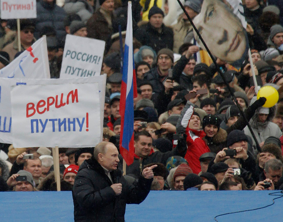 Pro-Putin campaign rally in Moscow | Globalnews.ca