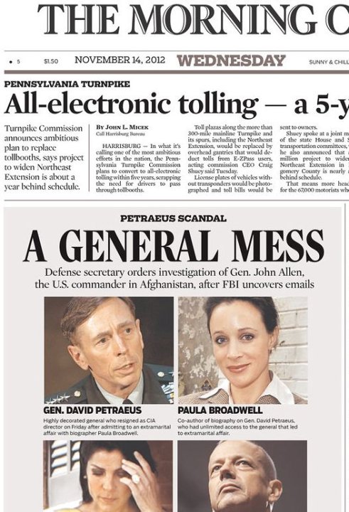 Gallery: Headlines from across the U.S. as Petraeus sex scandal unfolds ...