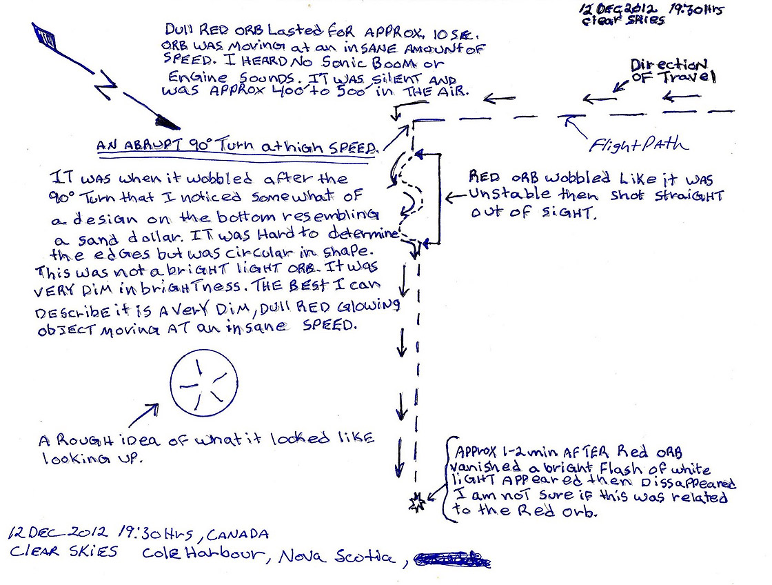 Gallery: Sketches made by witnesses of UFO sightings in Canada in 2012 ...