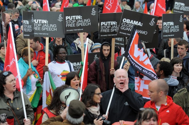 Gallery: Thousands of protesters gather at site of G8 summit - National ...