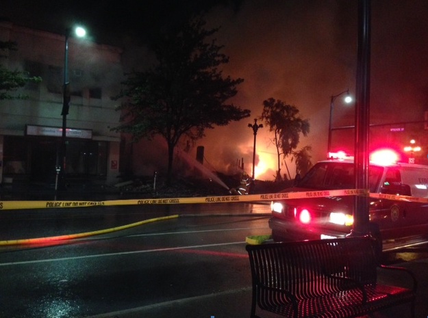 Watch: Half a dozen businesses affected by a large fire in New ...