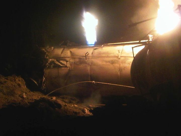 Controlled burn being conducted at train derailment site west of ...