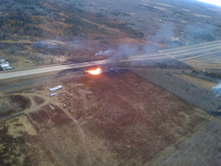 Controlled burn being conducted at train derailment site west of ...