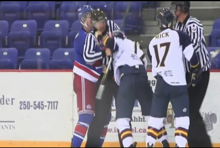 WATCH: Errant punch downs Vernon linesman | Globalnews.ca