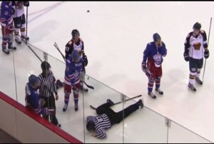 WATCH: Errant punch downs Vernon linesman | Globalnews.ca