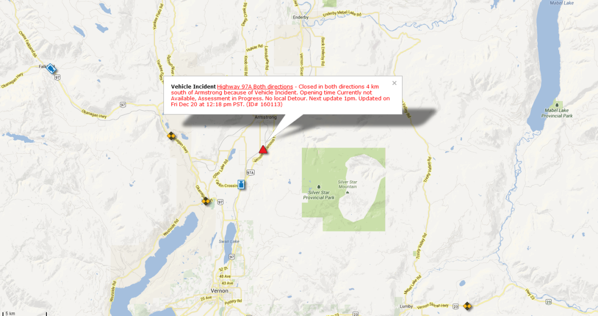 UPDATE: Highway 97A now re-open near Armstrong - Okanagan | Globalnews.ca