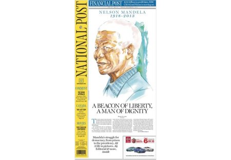 Mourning the death of Nelson Mandela: Newspaper, magazine front pages ...