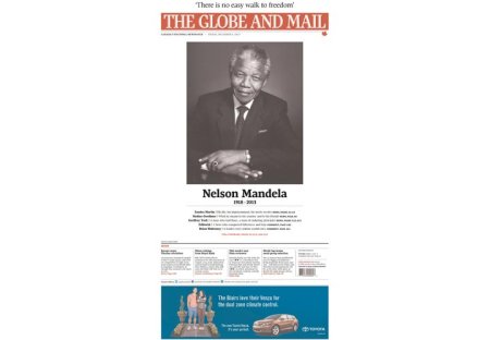 Mourning the death of Nelson Mandela: Newspaper, magazine front pages ...