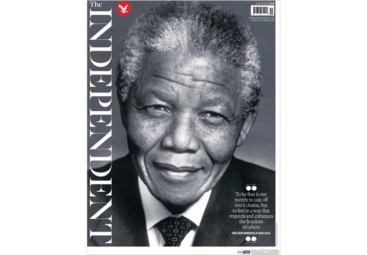Mourning the death of Nelson Mandela: Newspaper, magazine front pages ...