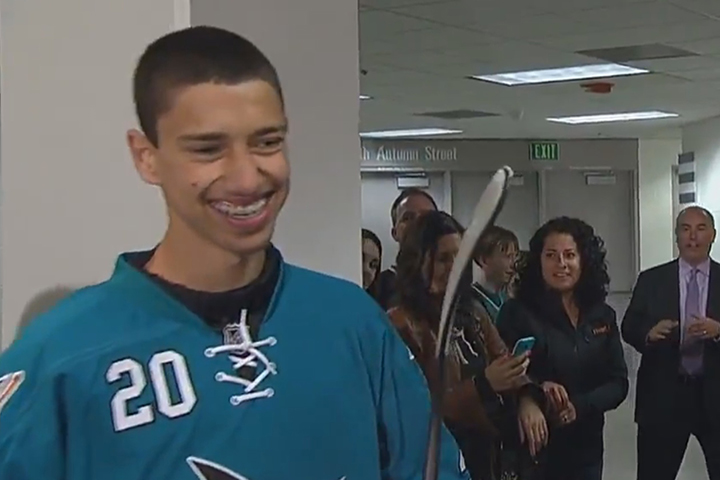 WATCH: San Jose Sharks make hockey fan’s dream come true - National ...
