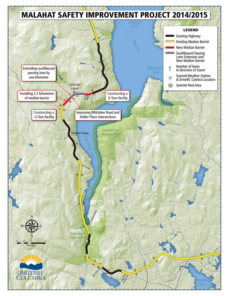 More safety upgrades on the way for Malahat Highway - BC | Globalnews.ca