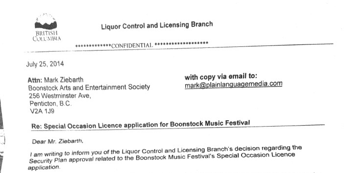 EXCLUSIVE: LCLB’s letter contradicts Boonstock’s story | Globalnews.ca