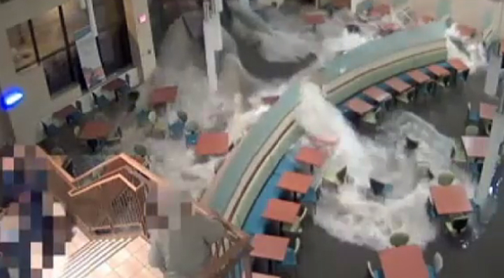 WATCH: Flash flooding takes out hospital cafeteria - National ...