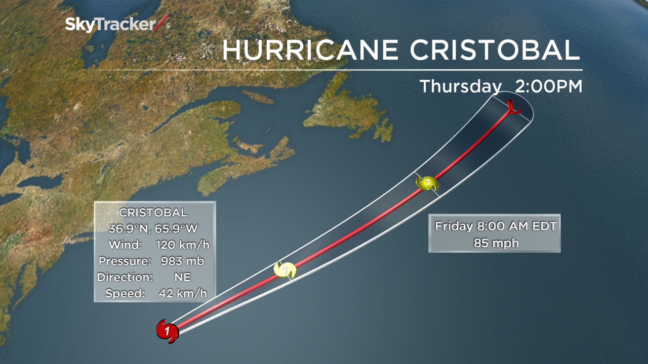 Hurricane Cristobal making its way toward Atlantic Canada | Globalnews.ca