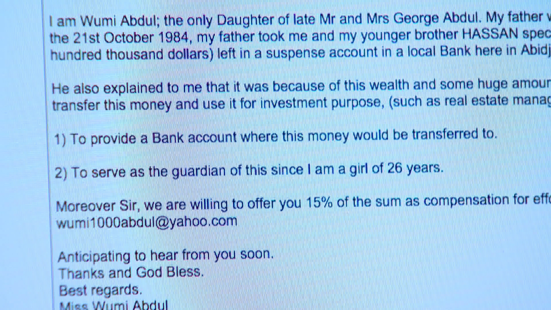 Nigerian e-mail scam making a comeback | Globalnews.ca