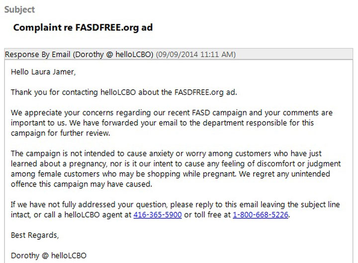 LCBO ad urging pregnant women to avoid alcohol sparks complaint ...