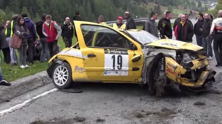 WATCH: Incredible video as Italian rally race car flips into spectators ...