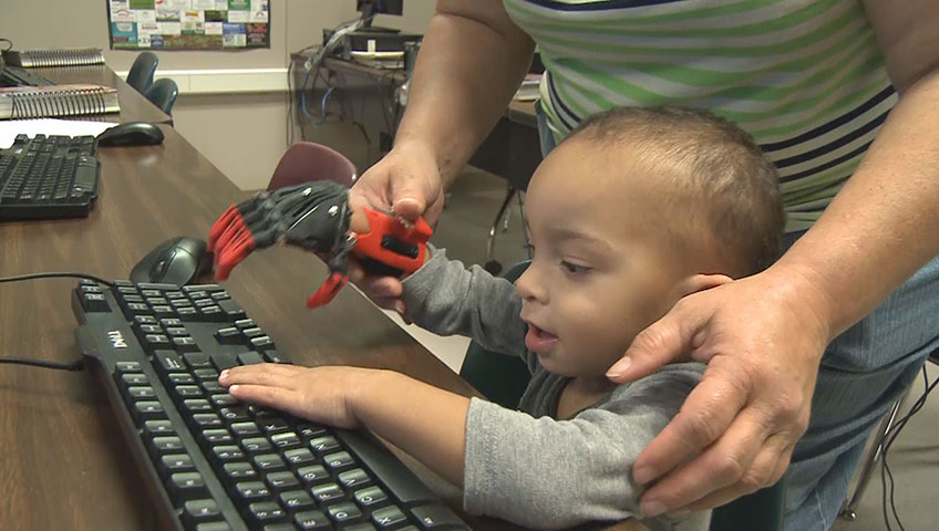WATCH: 2-year-old receives 3D printed prosthetic hand - National ...