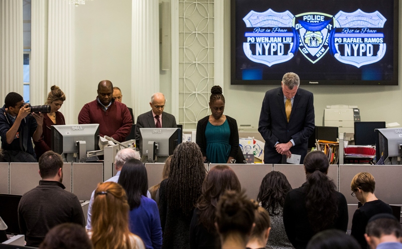 Moment Of Silence Held In New York For 2 Slain Nypd Officers