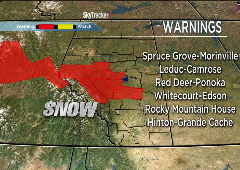 Snowfall warnings issued for west and south of Edmonton - Edmonton ...