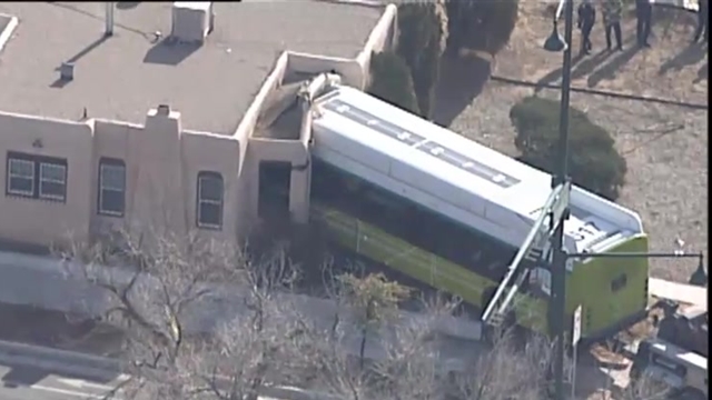 WATCH: Bus hit by van crashes into Albuquerque home - National ...