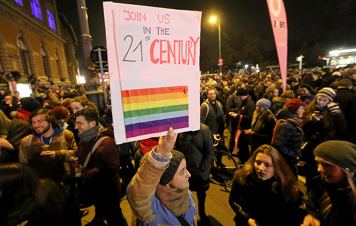 Thousands protest against ejection of kissing lesbian couple from ...