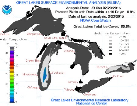 Great Lakes ice coverage reaches 85 per cent | Globalnews.ca