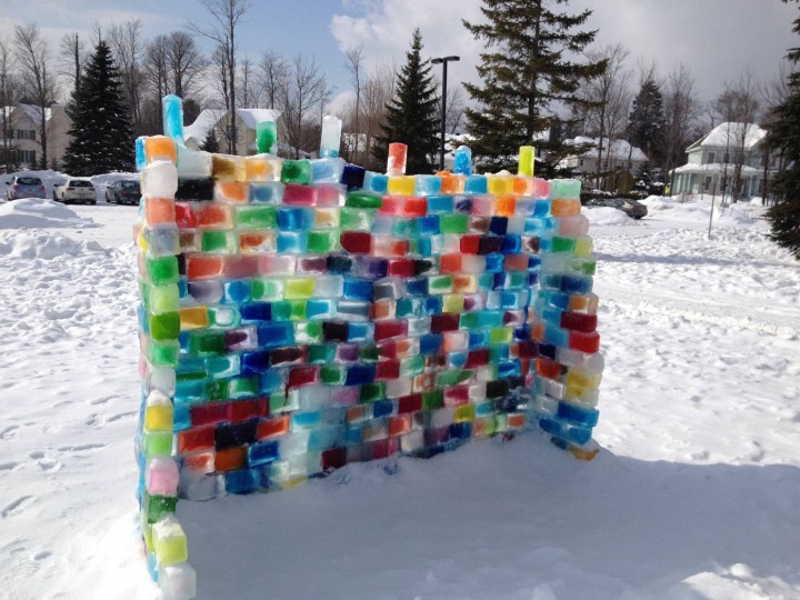 Students at Evergreen Elementary build colourful ice castle - Montreal ...