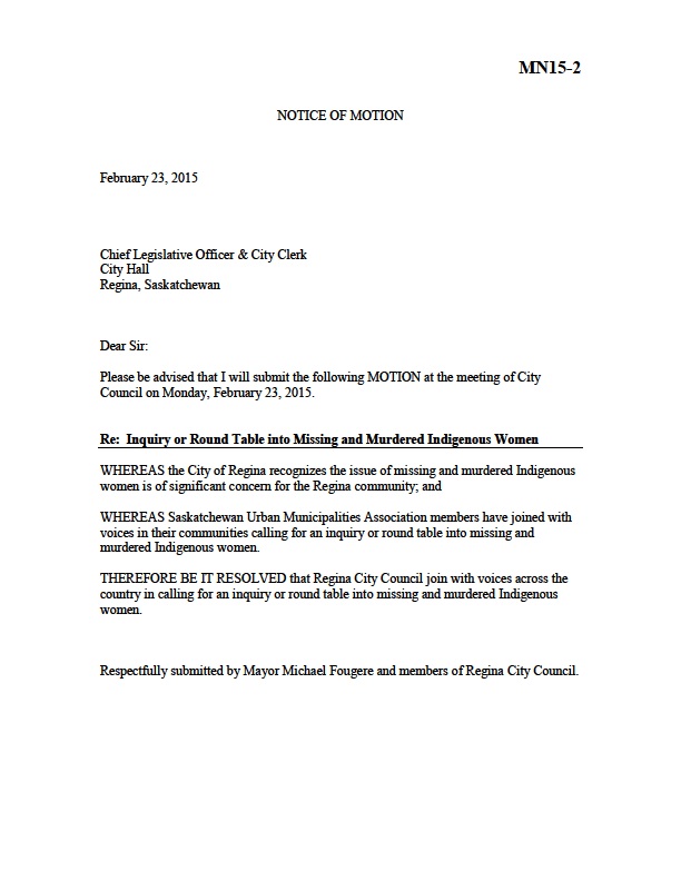 Regina city council calling for action on murdered and missing women ...