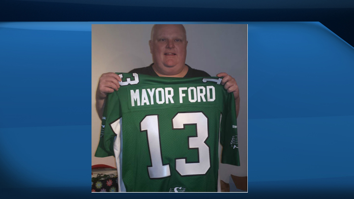 Former Toronto Mayor Rob Ford selling his Riders jersey on eBay ...