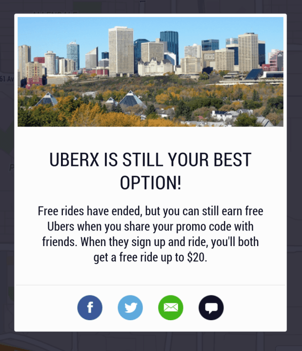 The free ride is over: Uber brings back fees in Edmonton - Edmonton ...