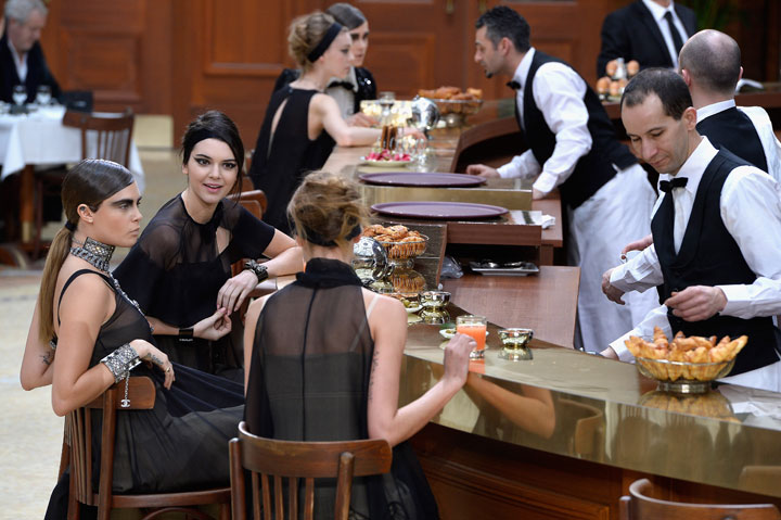 Chanel creates French bistro for Paris show, with Lagerfeld behind the ...