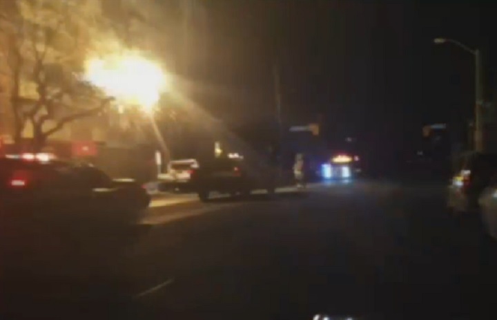 WATCH: Dashcam video shows hydro pole explosion on Eglinton Ave ...