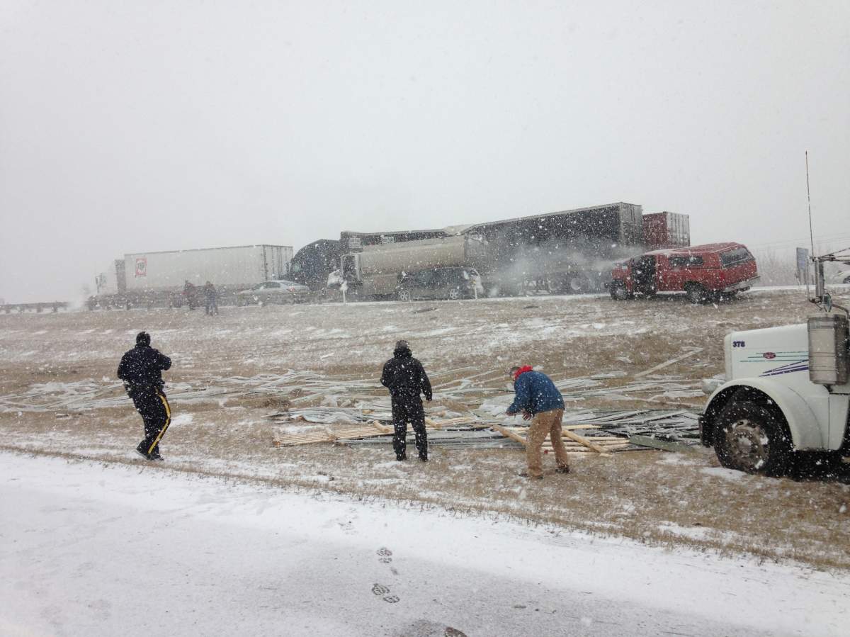 Highway 2 south of Calgary re-opens after several crashes, sending 20 ...