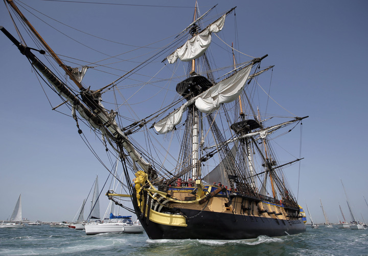 Replica of French war ship setting sail for Boston - National ...