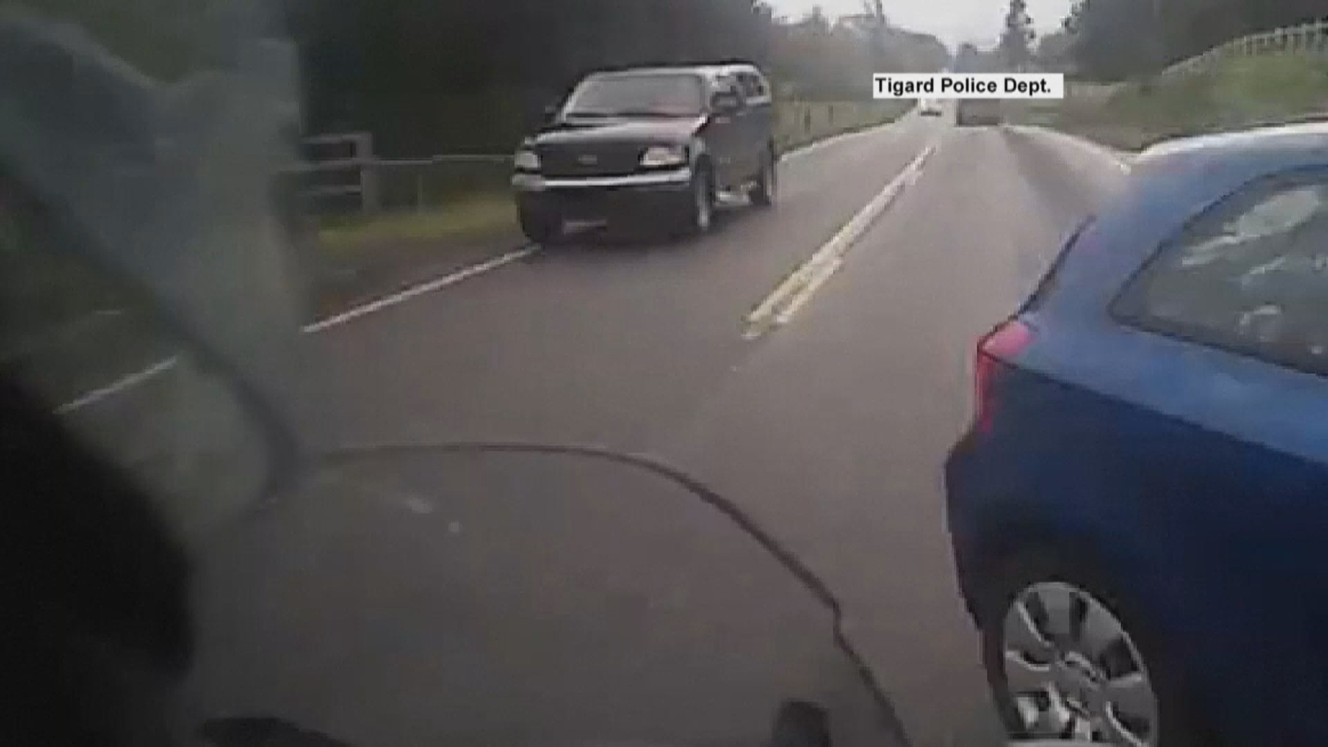 WATCH: Police motorcycle camera captures close call on Oregon highway ...