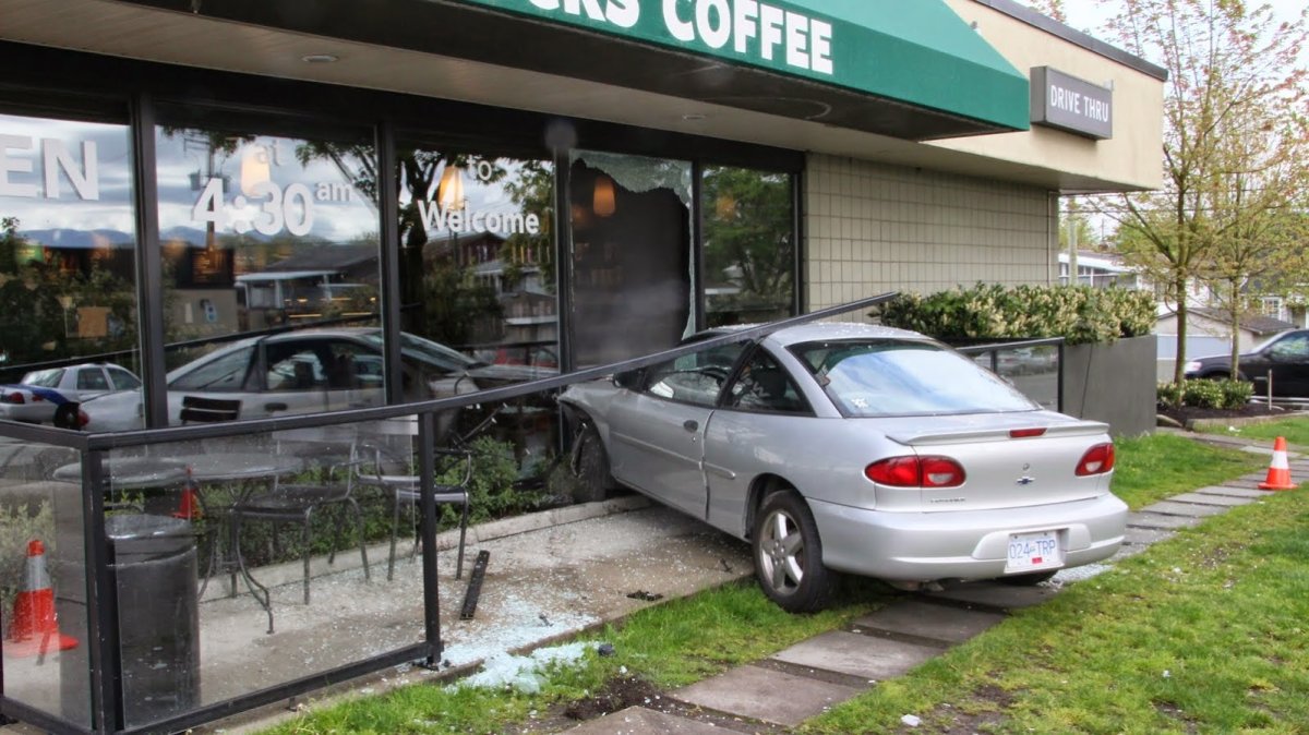 IN PHOTOS: Car crashes into Starbucks in Vancouver - BC | Globalnews.ca