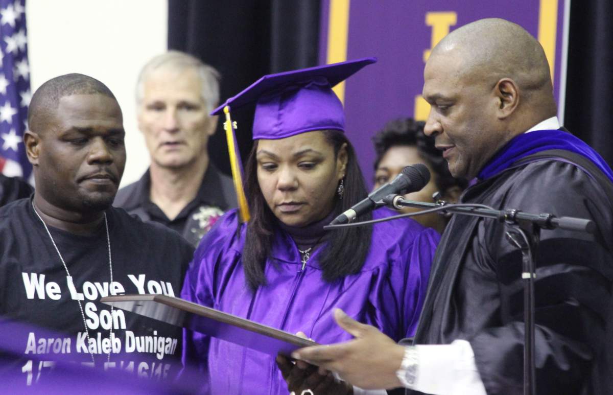 WATCH: Chicago mother graduates in place of son killed in car accident ...