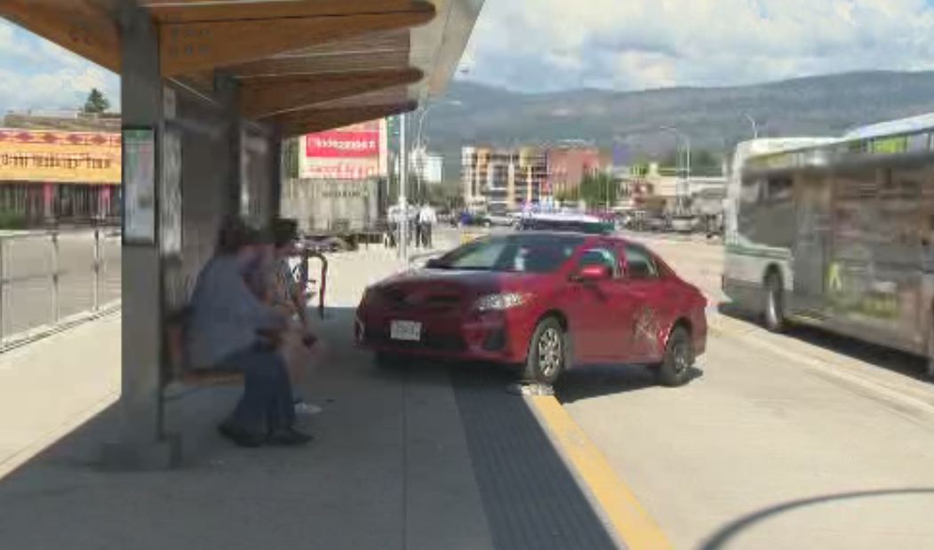 Near miss for man at Kelowna bus stop | Globalnews.ca