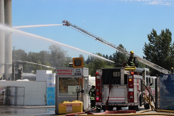 UPDATE: Fire crews extinguish large fire burning at Surrey plastics ...