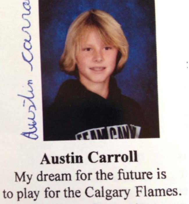 ‘My dream is to play for the Flames’: NHL draft pick’s school yearbook ...