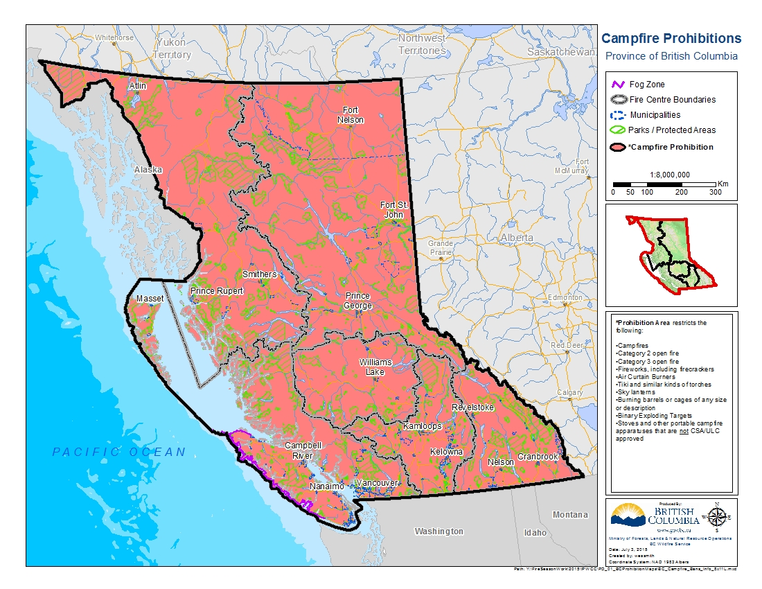 Ban issued for all campfires, fireworks, open burning throughout B.C ...