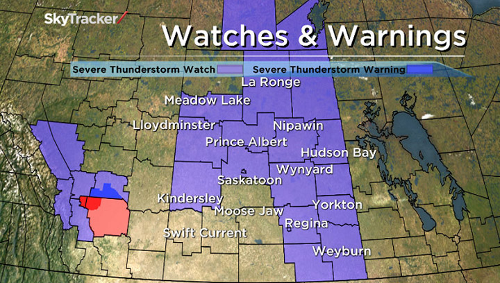 Severe thunderstorm warning issued in west-central Saskatchewan ...
