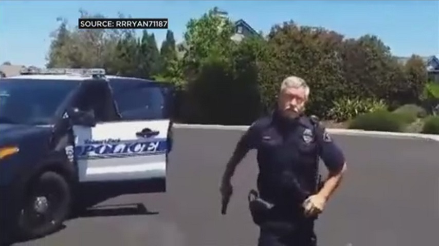 WATCH: California cop filmed pulling gun on unarmed man in driveway ...