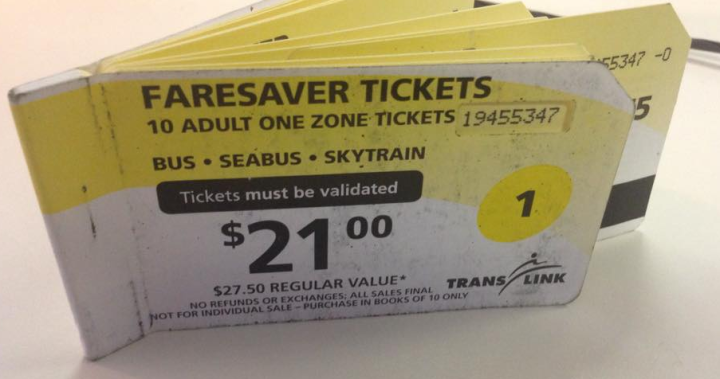 FareSaver ticket shortage a supplier issue: TransLink - BC | Globalnews.ca