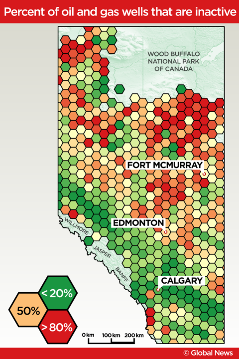 Map: Alberta littered with inactive oil and gas wells - National ...